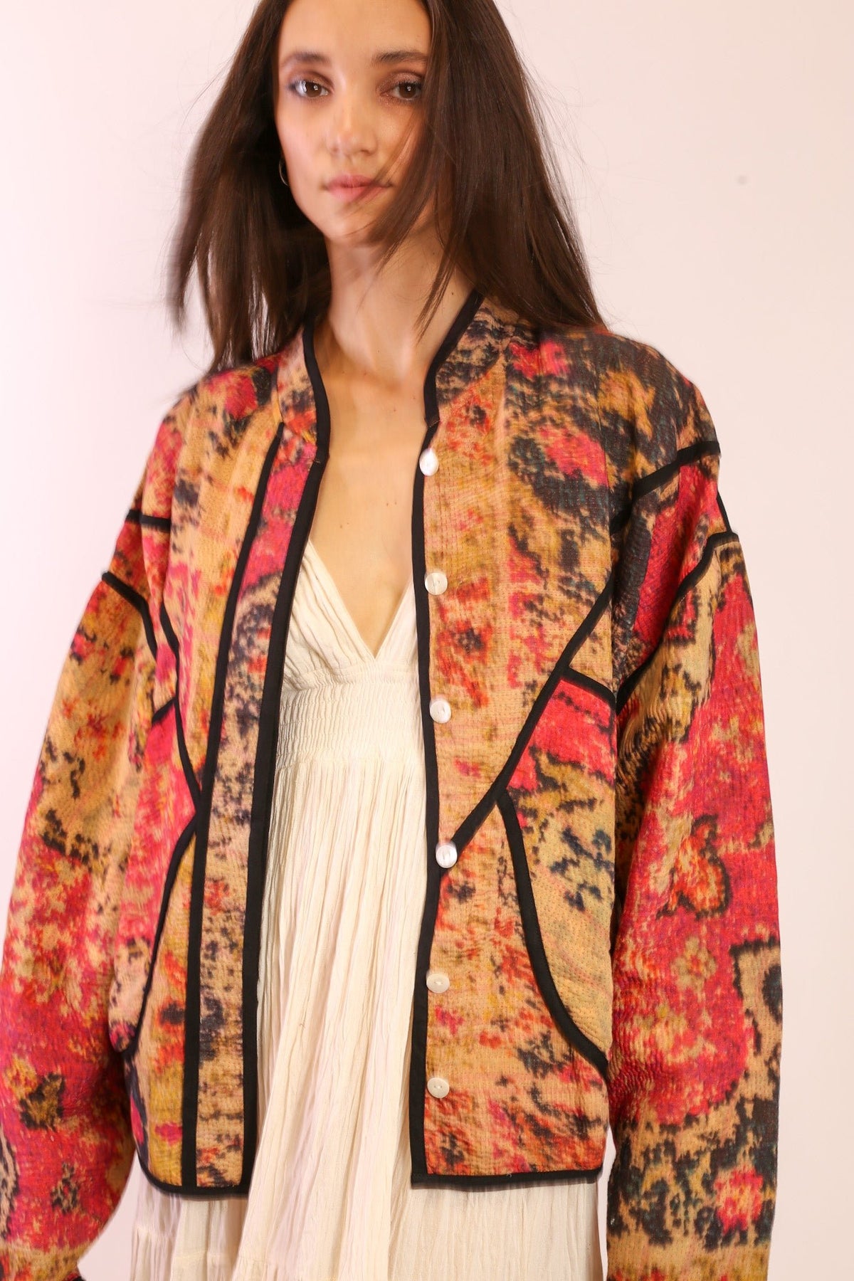 KANTHA JACKET KURA, hand made - MOMO NEW YORK - sustainable fashion
