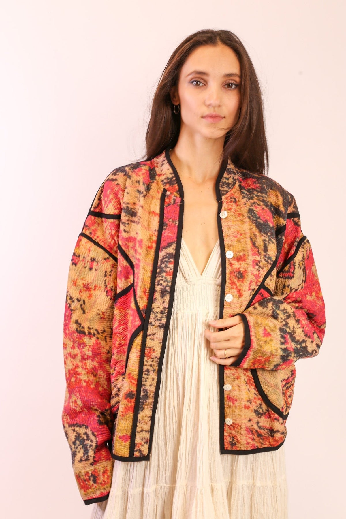 KANTHA JACKET WEVAL, hand made - MOMO NEW YORK - sustainable fashion