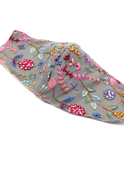 EMBROIDERED FACE MASK SOHO, hand made - MOMO NEW YORK - sustainab...