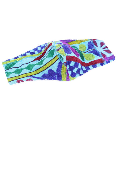 EMBROIDERED PATCHWORK FACE MASK GIVA (TURQUOISE), hand made - MOM...
