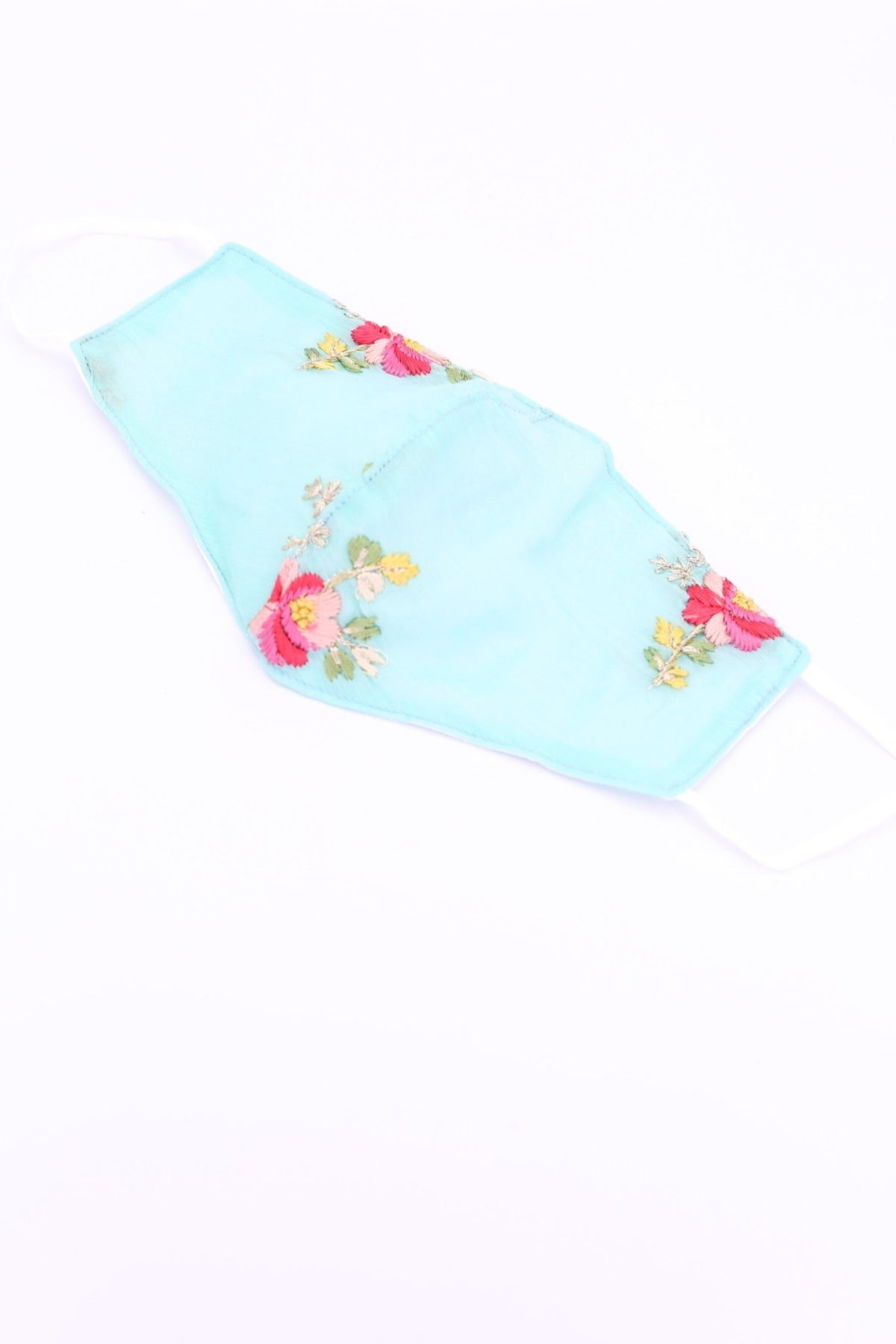 FACE MASK YUKINA EMBROIDERED SILK COTTON, hand made - MOMO NEW YO...