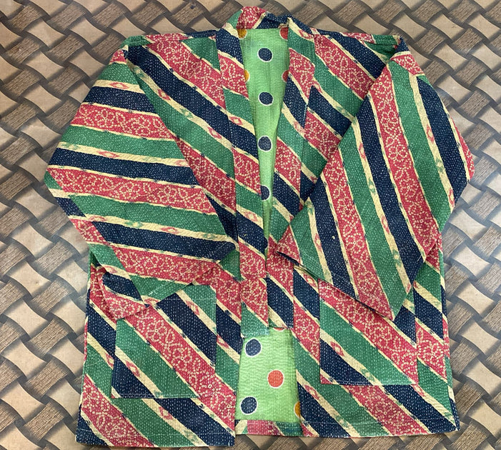 KIMONO JACKET KANTHA QUILT SASSA, hand made - MOMO NEW YORK - sus...