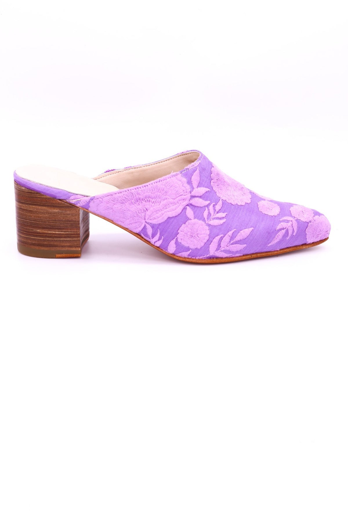 LAVENDER HEELED MULES ELLIE, hand made - MOMO NEW YORK - sustaina...