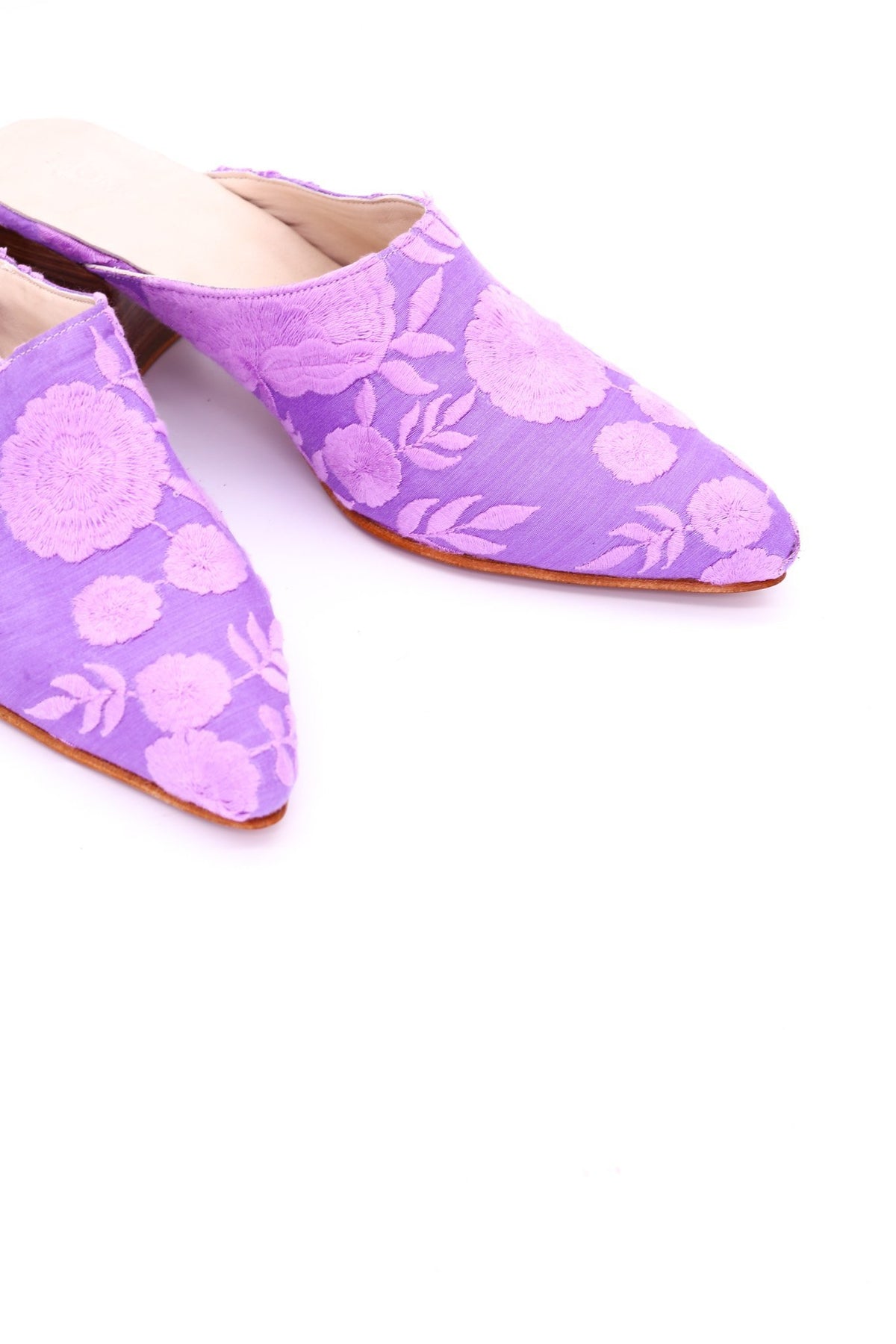 LAVENDER HEELED MULES ELLIE, hand made - MOMO NEW YORK - sustaina...