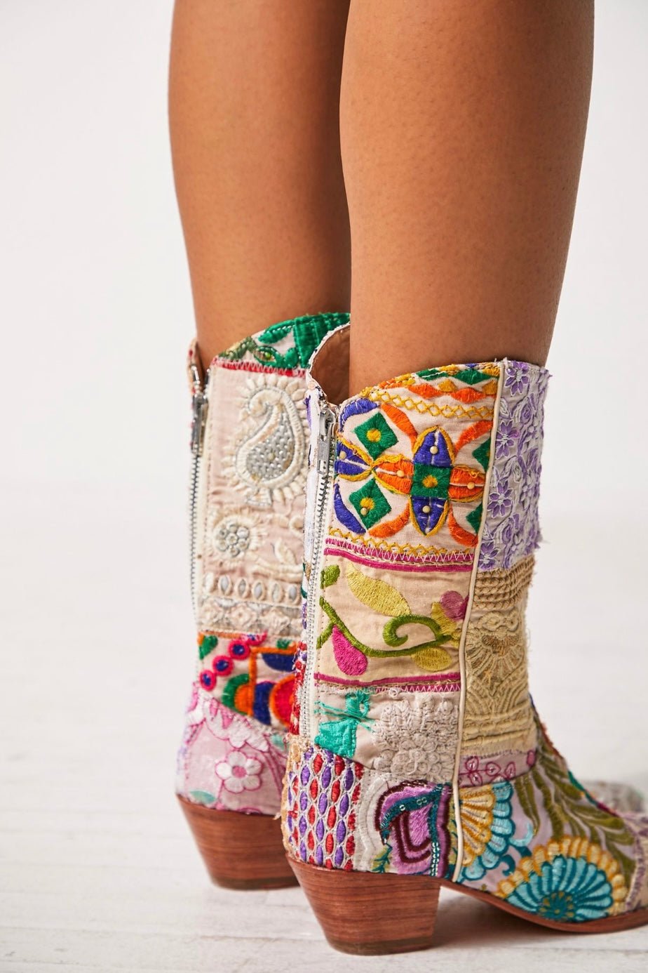 SELINA PATCHWORK WESTERN BOOTS X FREE PEOPLE, hand made - MOMO NE...