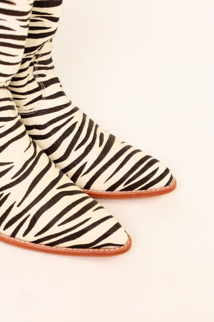 ZEBRA PRINT WESTERN BOOTS XENIAS, hand made - MOMO NEW YORK - sus...